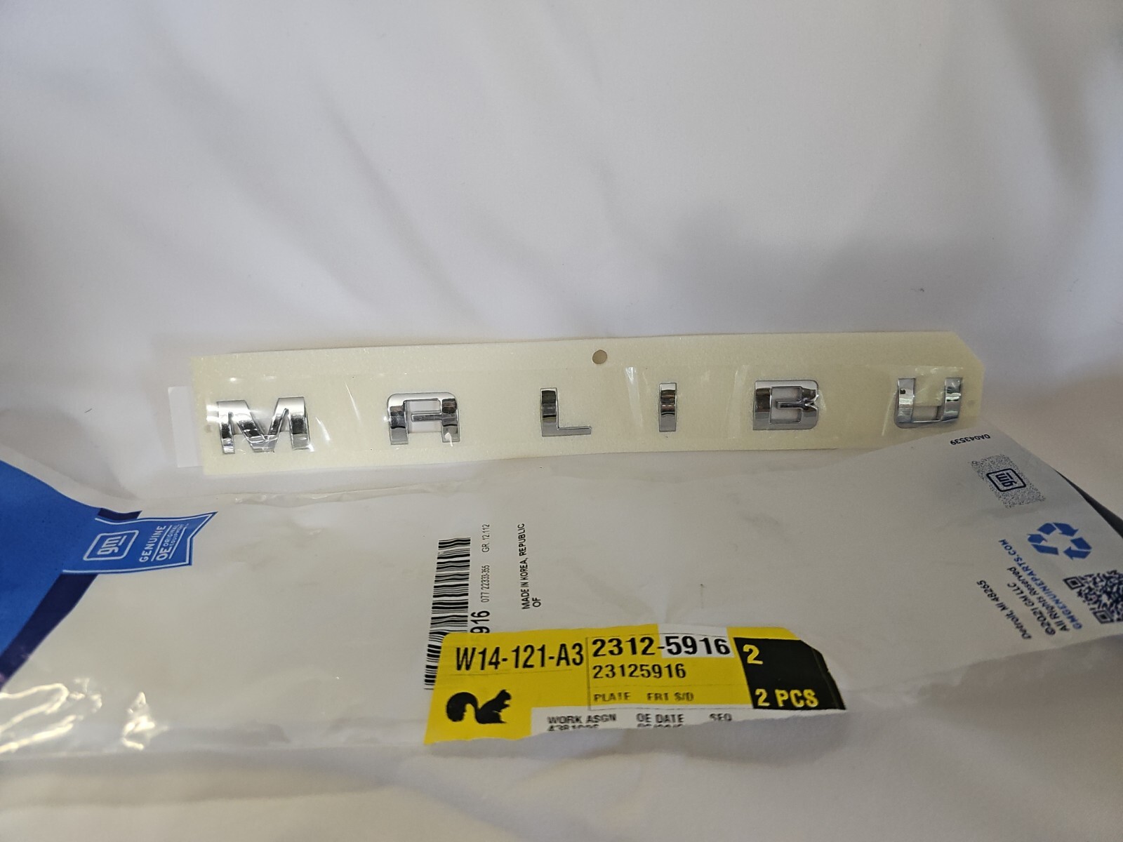 23125916 Ne GM OEM Malibu Nameplate Chevrolet B77 for sale online | eBay