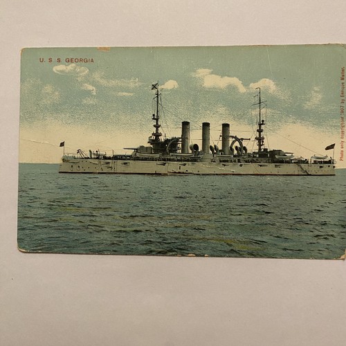U S S Georgia Ship 1907 Postcard Litho Posted | eBay