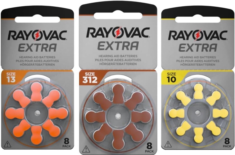 Rayovac Extra Advanced Hearing Aid Batteries Size 10 Yellow Tab PR70 ...