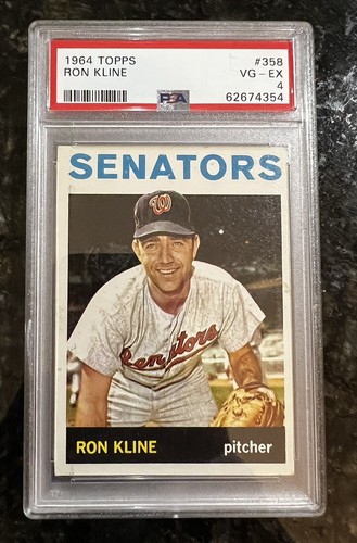1964 Topps #358 Ron Kline Senators PSA 4 VG EX | eBay