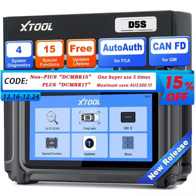 XTOOL D5S OBD2 Scanner Diagnostic Tool ABS SRS Engine Code Reader ...