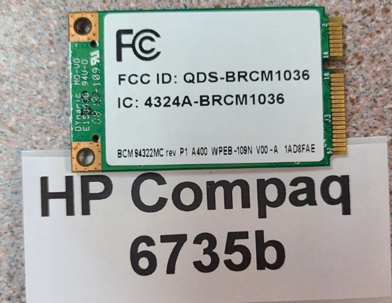 HP Compaq 6535b 6730b 6735b Intel 5100 Dual Band Wireless N Mini PCI-e ...