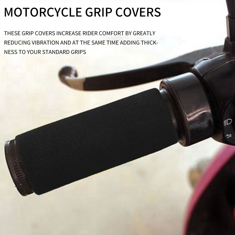 Motorbike Motorcycle Slip-On Foam Vibration Comfort Handlebar Grip ...