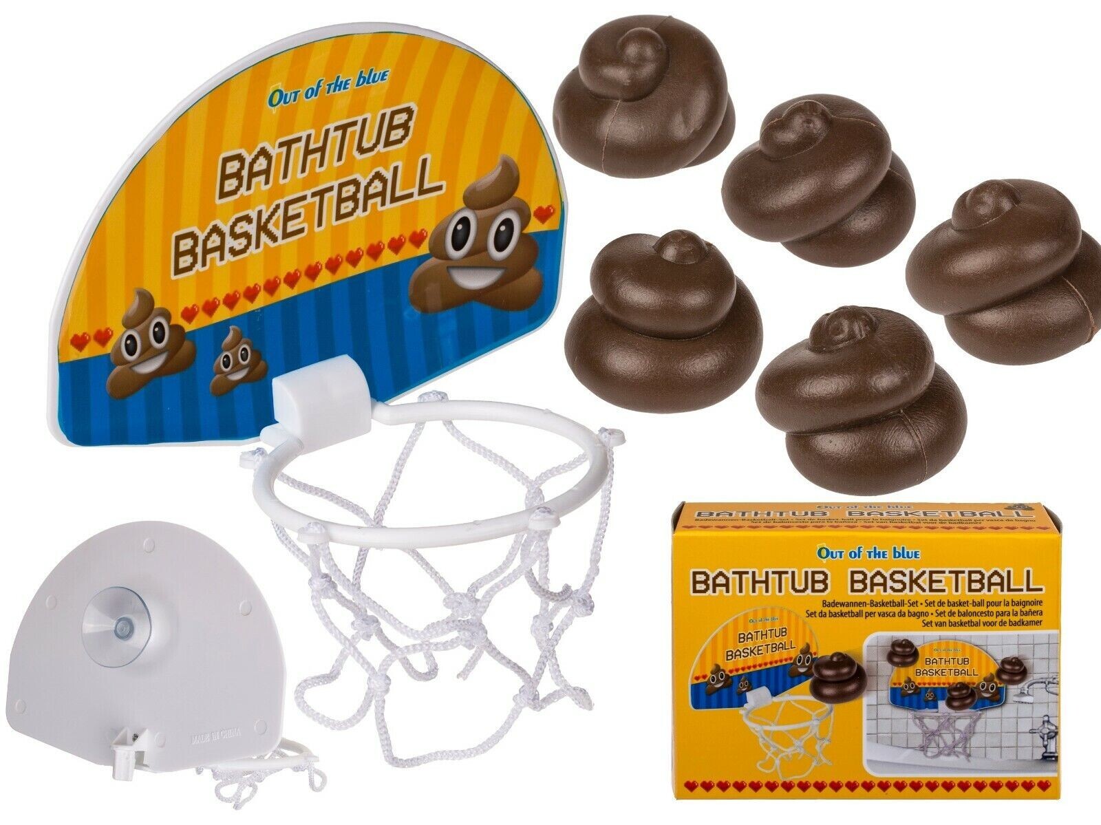 Poo Bathtub Basketball - Kids Play Bath Hoop Poo Balls Water Game | eBay UK