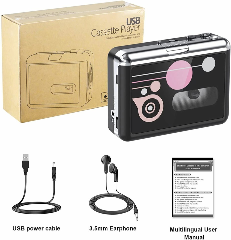 Cassette Player USB Cassette to MP3 Cassette Recorder Converter with ...