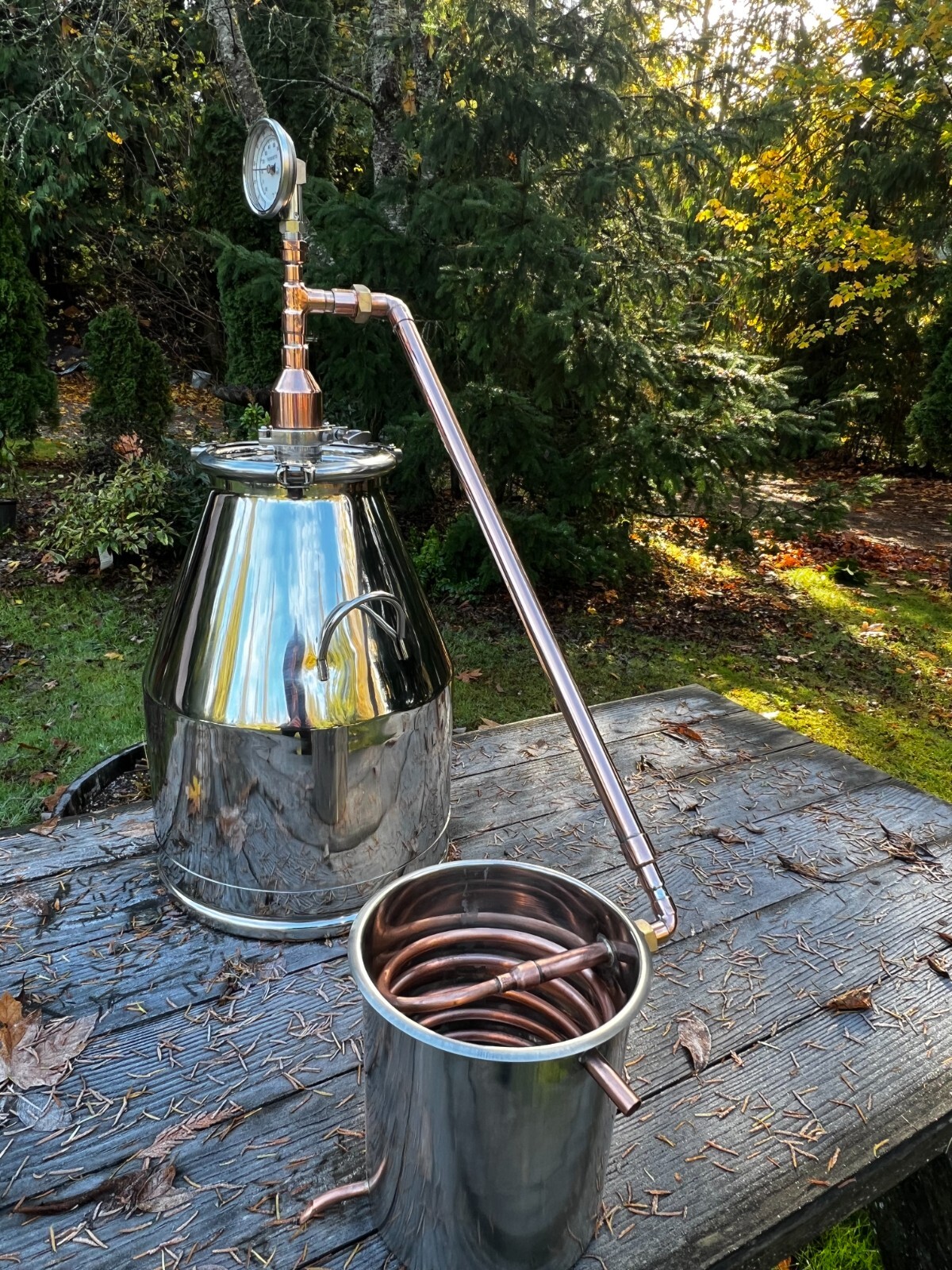 Copper Moonshine Still 2" inch Pot Still-stainless steel pot and worm ...