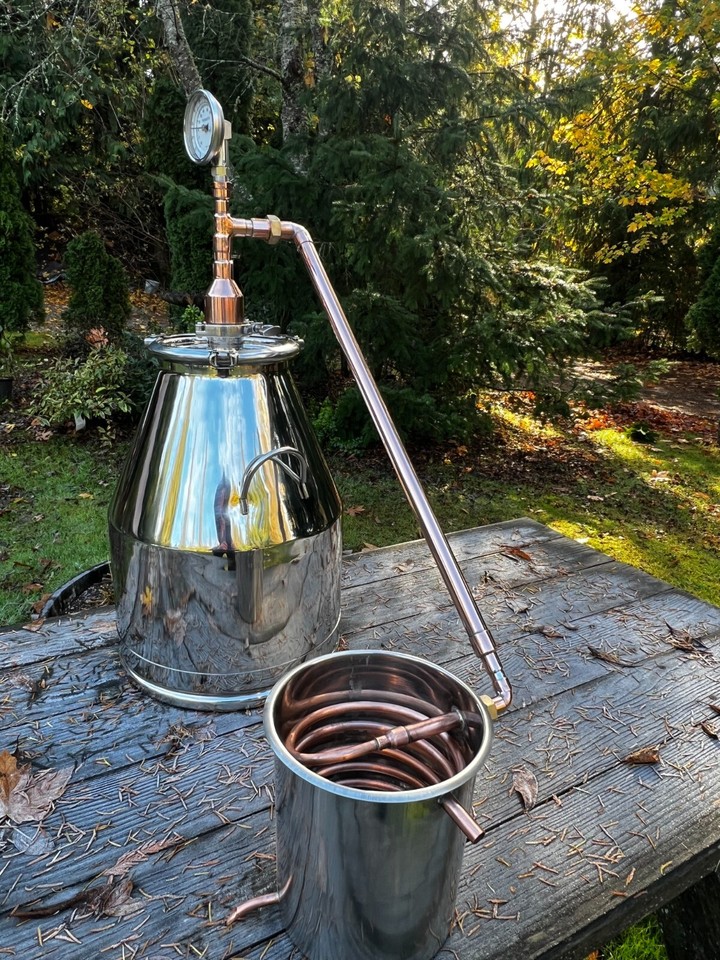 Copper Moonshine Still 2" inch Pot Still-stainless steel pot and worm ...