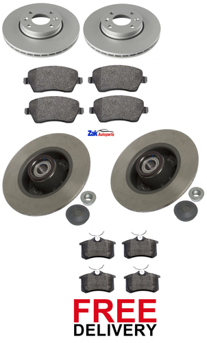 FOR RENAULT MODUS (2004-2012) FRONT & REAR BRAKE DISCS & PADS SET ...