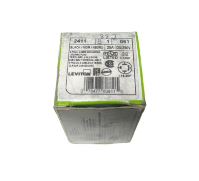 Leviton 2411, 3-Pole 4 Wire Grounding Locking Plug **SALE** | eBay