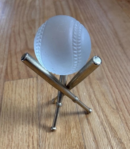 Crystal Brass Paper Weight Baseball Bats Decor Office Sports Flawed | eBay