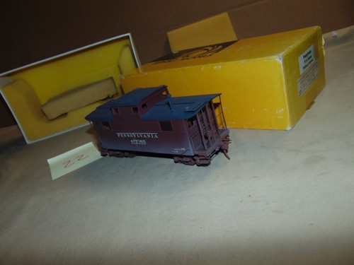 SUNSET MODELS O BRASS 2 RAIL PENNSYLVANIA N-5 WEATHERED CABOOSE + BOX ...