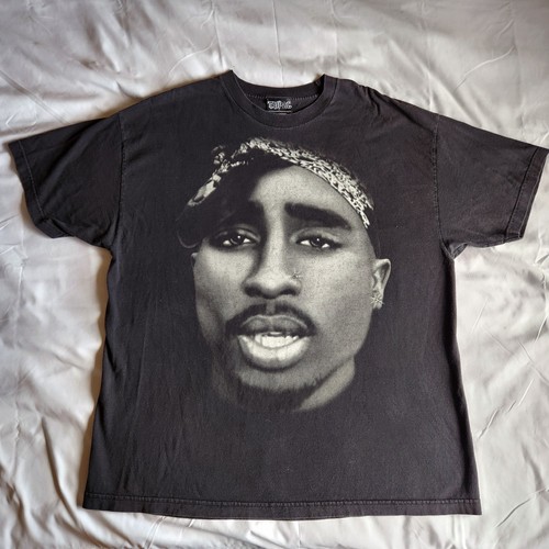 Vintage Tupac Shakur 2Pac 2006 Bling Hip Hop Rapper Black 2XL Graphic T ...