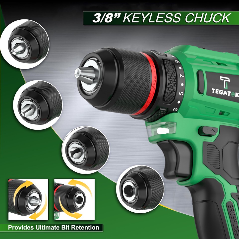 20V Cordless Portable Electric Drill, Chargeable Drill Driver with 2 ...