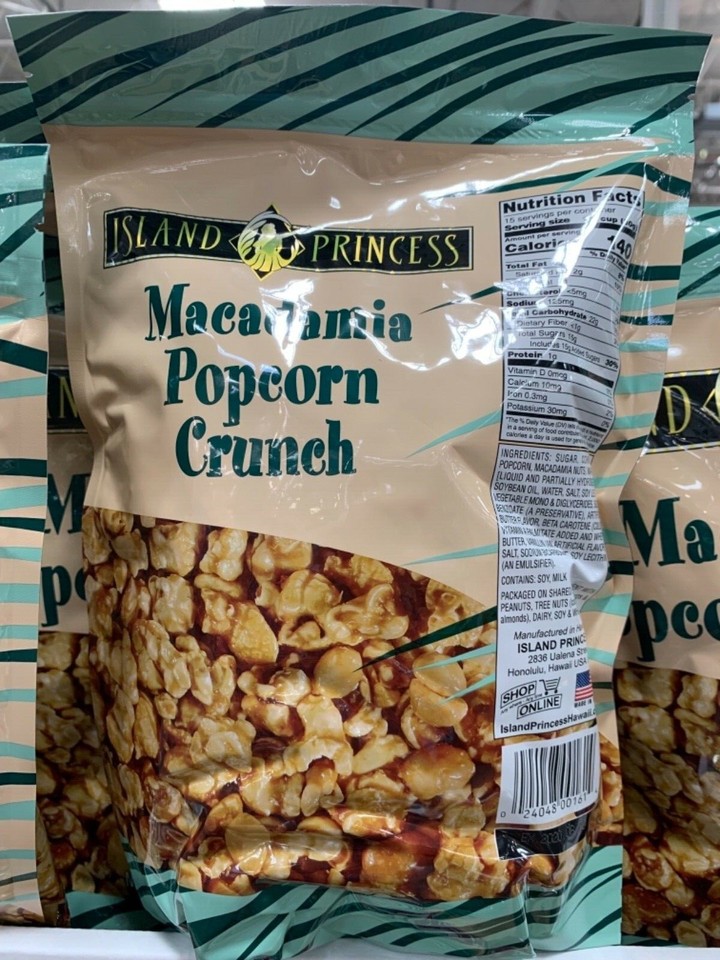 Island Princess Macadamia Popcorn Crunch 16 OZ. | eBay