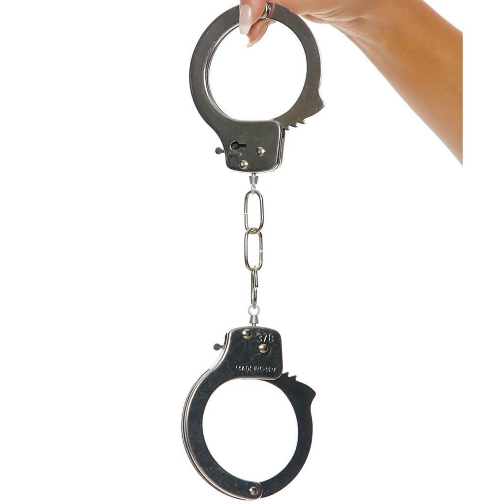 Novelty Toy Metal Handcuffs Keys Prisoner Inmate Convict Police Costume ...