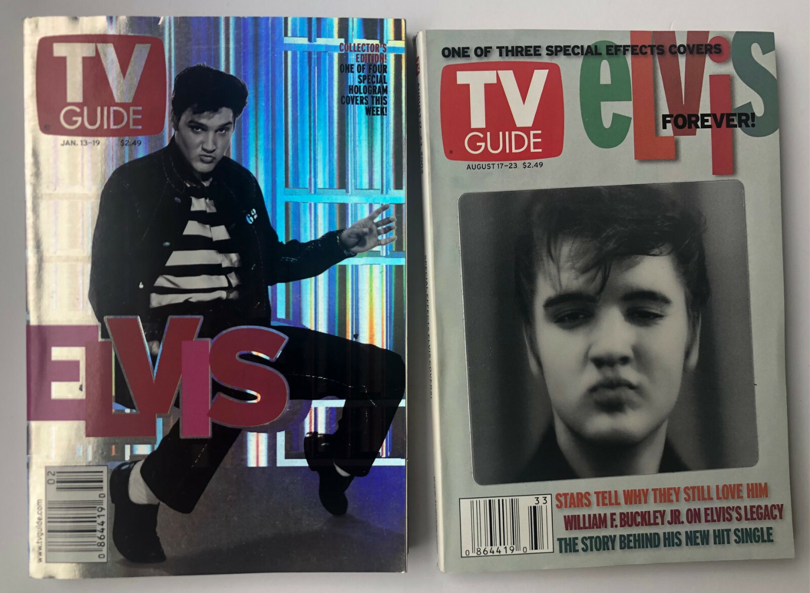 2001 ELVIS PRESLEY TV Guide Lot 4 Limited Edition Hologram Covers 2001 ...