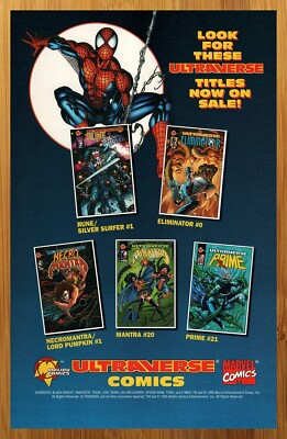 1995 Marvel/Malibu Ultraverse Comics Print Ad/Poster Spider-Man Rune ...