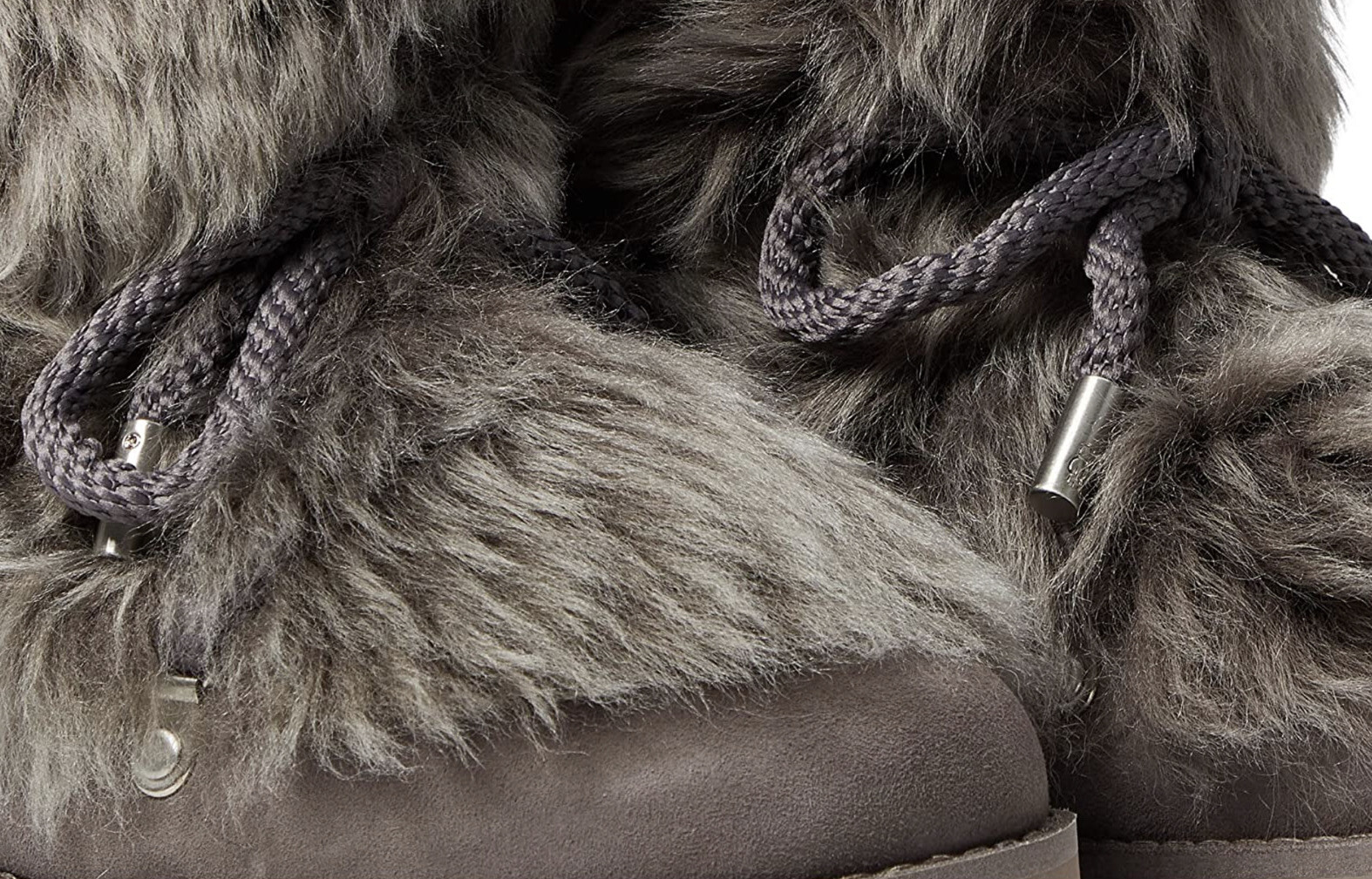 UGG Classic Posh Mini Fur Booties Boots Thunder Cloud Long Sheepskin Sz ...