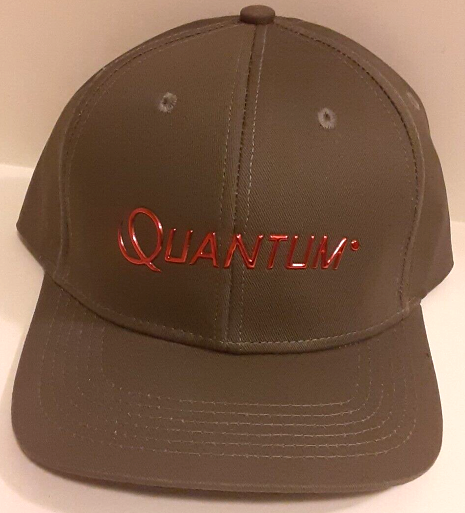 new Quantum reel Hat Cap Strap Back Gray Fishing Fish One Size ...
