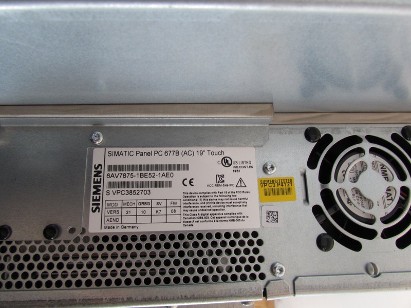 Siemens Simatic Panel PC 677 19"Touch 6AV7 875-1BE52-1AE0 6AV7875-1BE52 ...