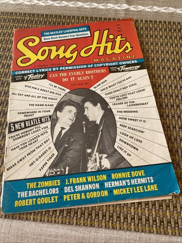Song Hits Magazine V29, #2 April 1965 - Charlton Publ. Beatles, Everly ...