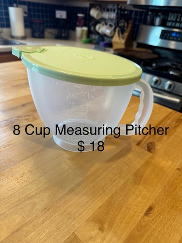 Tupperware 7713 EZ Mix-n- Store 8 Cup Measuring Pitcher Pour Spout Lid ...