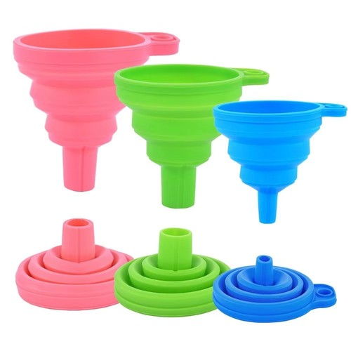 3PCS Funnel Set Silicone Collapsible Portable Kitchen Tool For Cooking ...