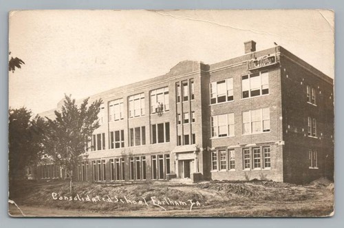 Consolidated School EARLHAM Iowa RPPC Antique Photo PC Madison County ...