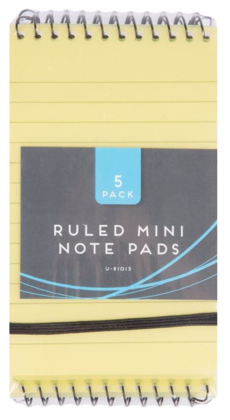 5 Mini Note pads Spiral Bound Ruled Lined Small Pocket Notebooks ...