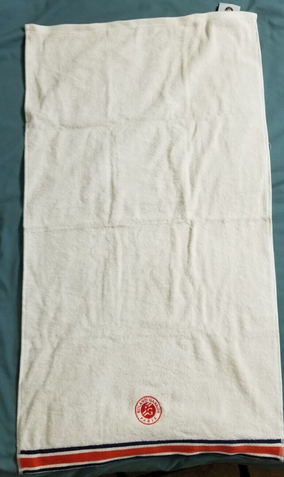 Roland Garros Paris Towel - Ecru Beige - 20 in x 35 in - With Carrying ...
