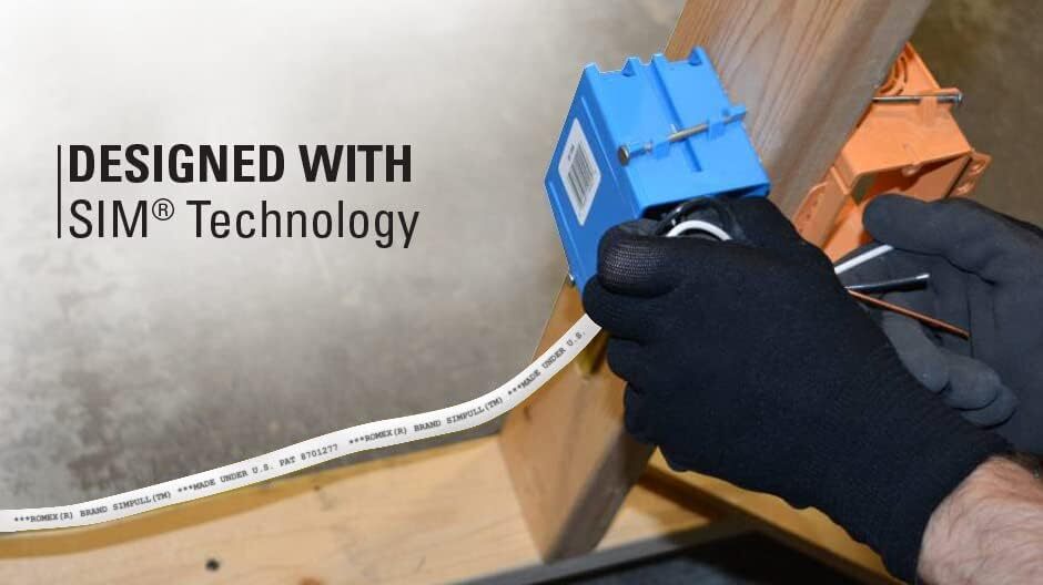 Romex Brand Simpull Solid Indoor 14/2 W/G NMB Cable 100ft Coil - SW ...