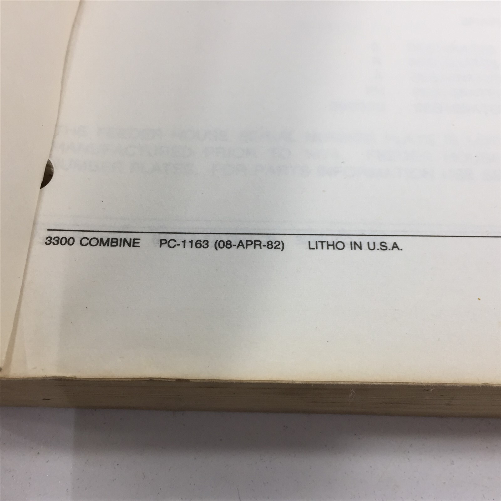 Genuine John Deere 3300 Combine Parts Catalog PC-1163 1982 Dealer ...
