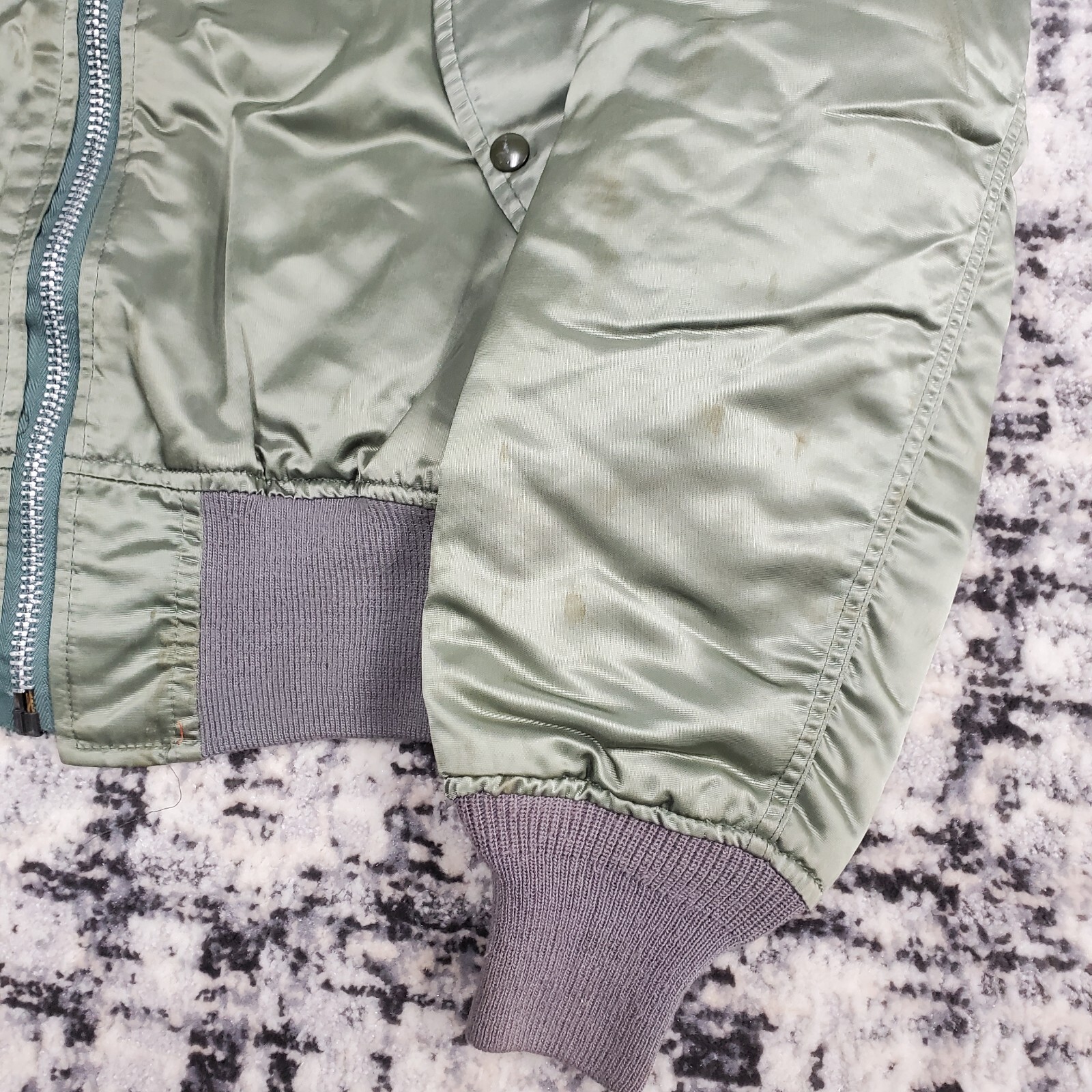 Vtg 80s Flight Jacket Flyers Man Intermediate MA-1 S OG Reversible ...