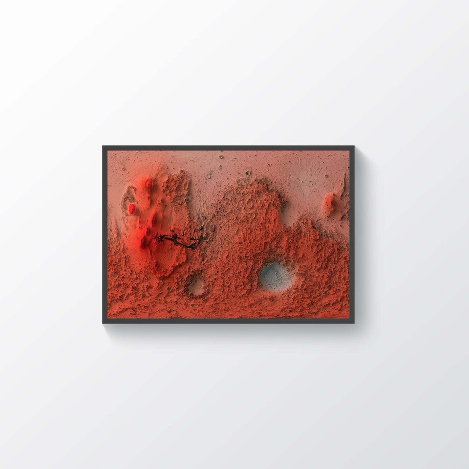 Mars Map, Mars 2D Relief Map, Mars Vintage Map - 2D Flat Print | eBay