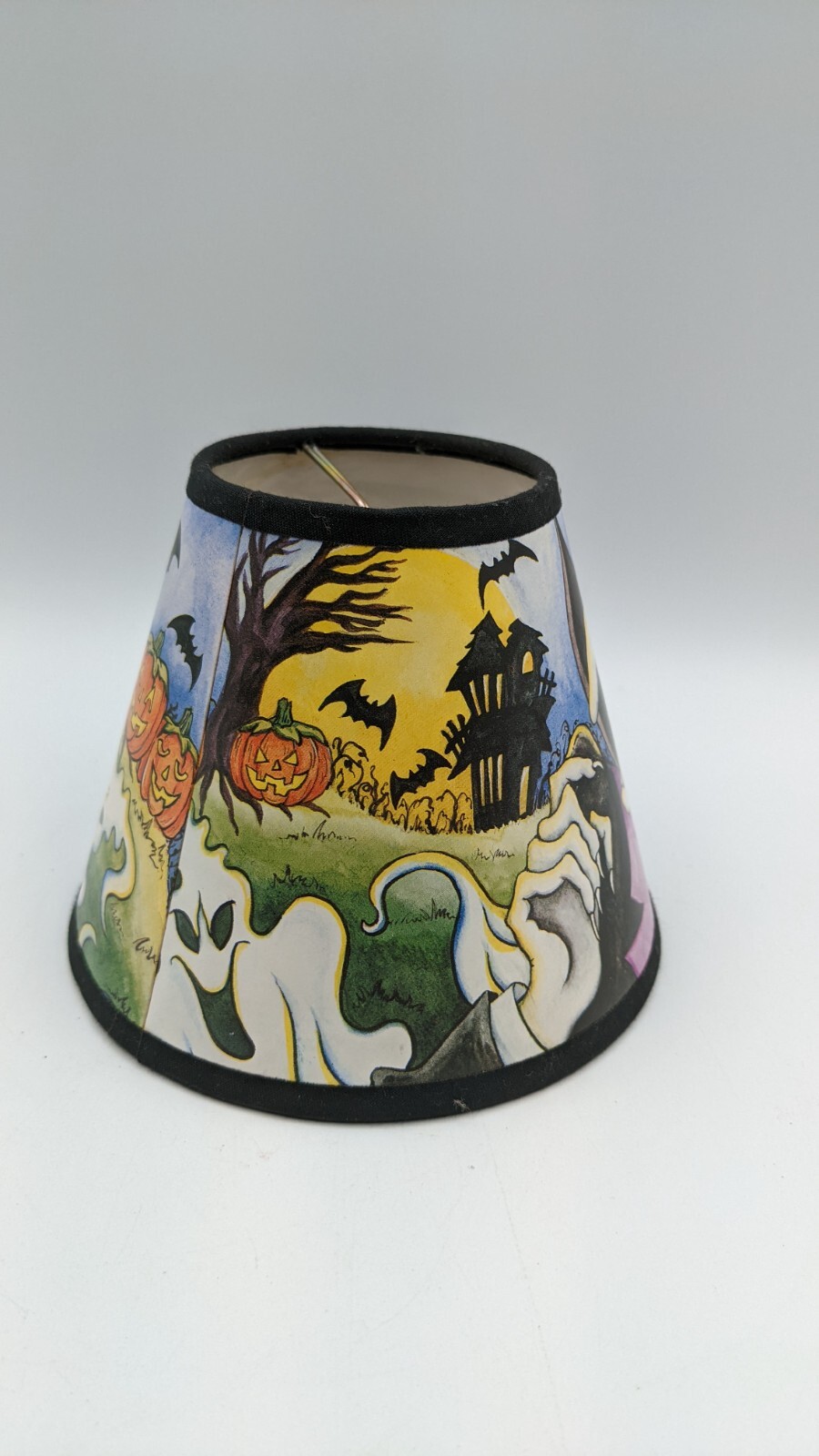 Vintage Halloween Mini Lamp Shade Vampire Cat Pumpkin Ghost Haunted ...