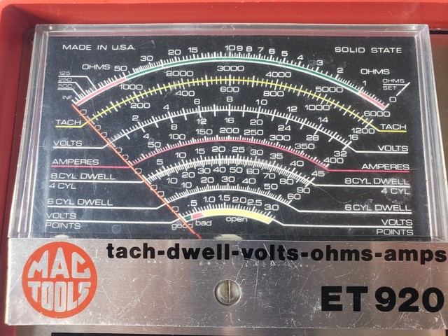 Mac Tools ET920 Tach Dwell Volts Ohms Tester Analyzer for sale online ...