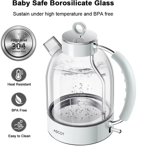 Electric Kettle, Glass Electric Tea Kettle Gifts for Men/Women/Family 1 ...