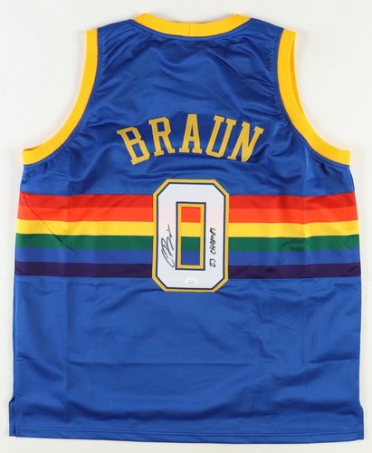 Christian Braun Signed Denver Nuggets Throwback Jersey Ins "23 NBA ...