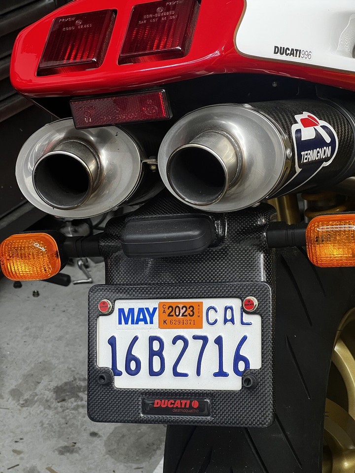 Ducati License Plate Frame Plain Weave Performance Carbon Fiber 748 916 ...
