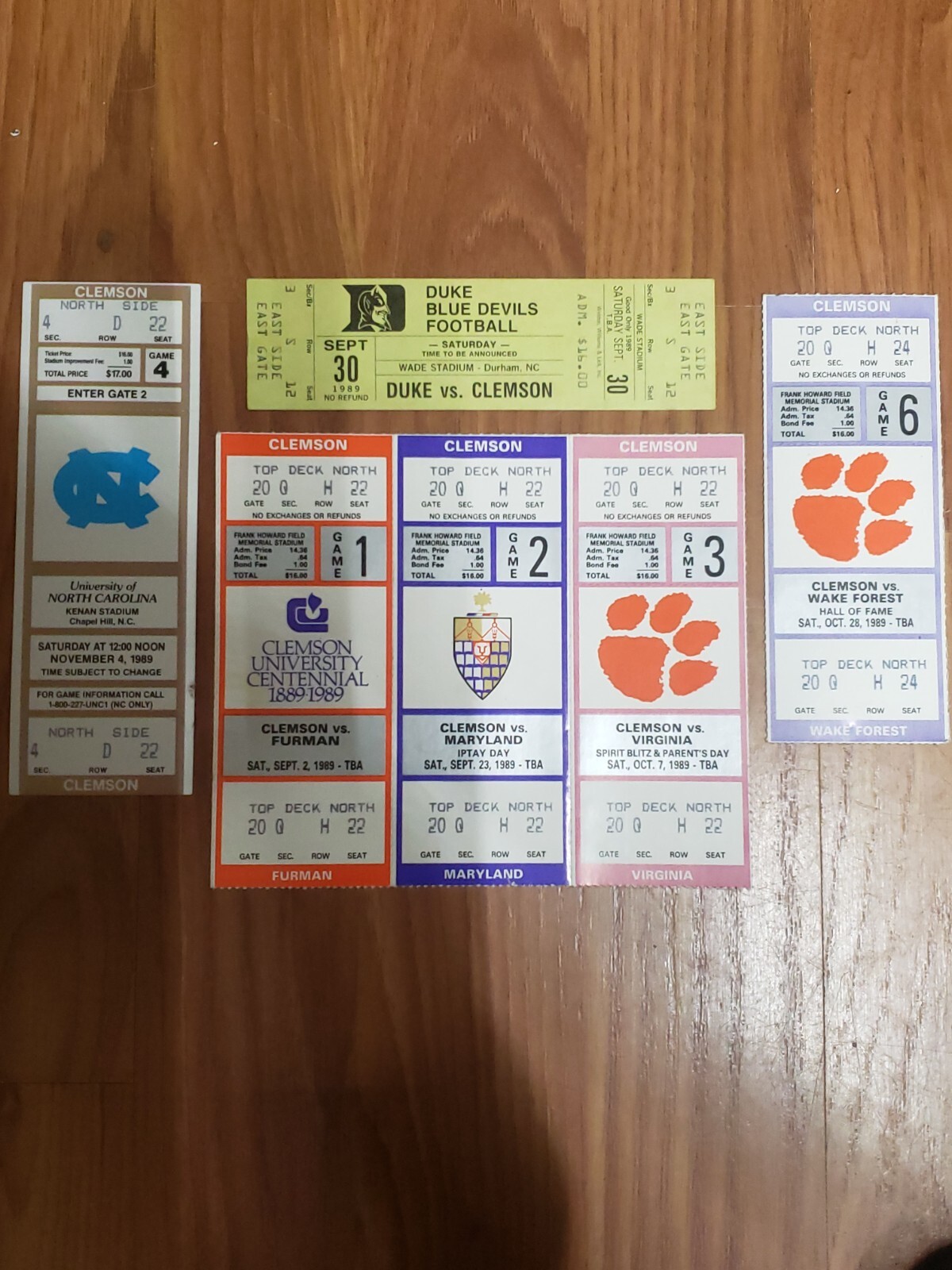 Vintage 89 Clemson Tigers Ticket Stub Football | eBay
