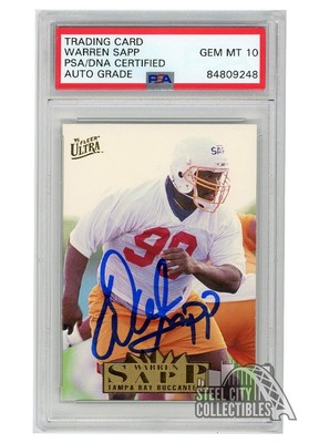 Warren Sapp 1995 Fleer Ultra Autograph Rookie Card #333 PSA/DNA 10 | eBay