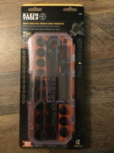 Klein Tools 65400 KNECT 15-Piece Pass Through Socket Set, SAE Impact ...