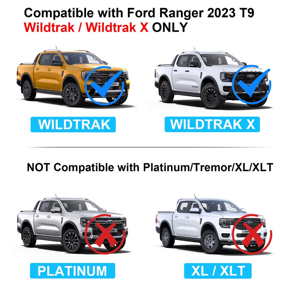 Wide Wheel Arches Fender Flares Body Kit for Ford Ranger 2023-2024 T9 ...