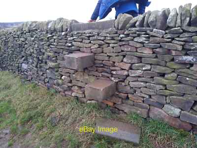 Photo 12x8 Steps over stone wall Bubnell Blocky concrete steps built ...