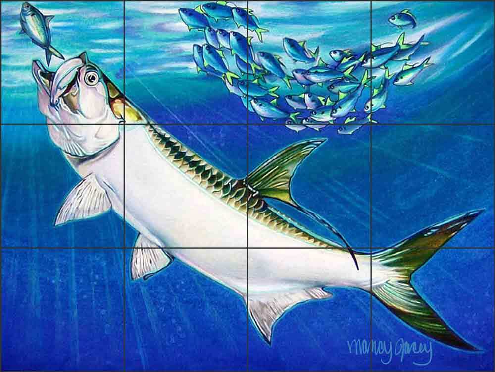 Tarpon Tile Backsplash Nancy Jacey Fish Art Ceramic Mural CPA-NJ15062 ...