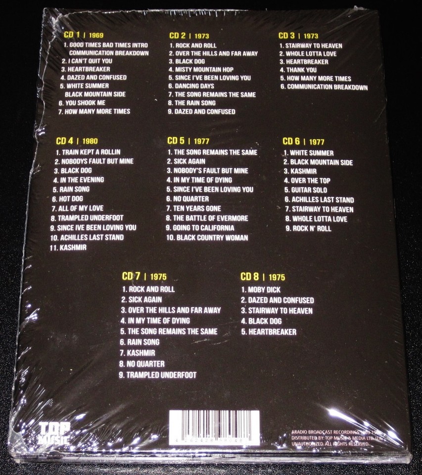 Led Zeppelin: Mega Fan Box - Radio Broadcasts 1969-1980 8 CD Tall Box ...