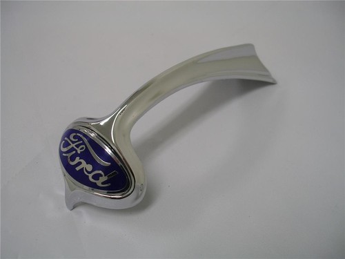 1934 Ford Radiator Shell Hood Ornament CHROME w/ Blue Ford Logo Emblem ...
