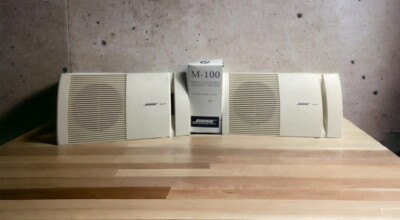 Pair of BOSE Model 100 Bookshelf Speakers White Sound Fantastic L/R ...