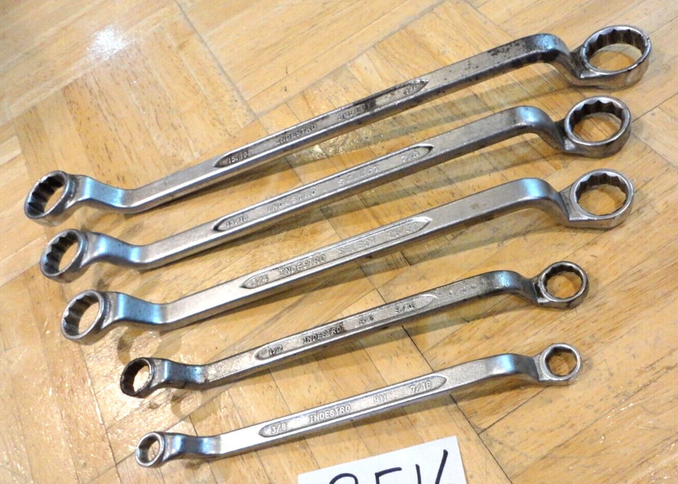 INDESTRO TOOLS 5 PIECE SAE. DEEP OFFSET BOX-END WRENCH SET 3/8- 1 INCH ...