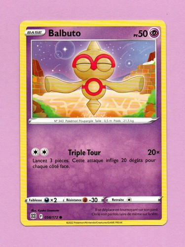 Pokemon Card 058/172 Balbuto HP50 Standard French 2022 - Near Mint | eBay